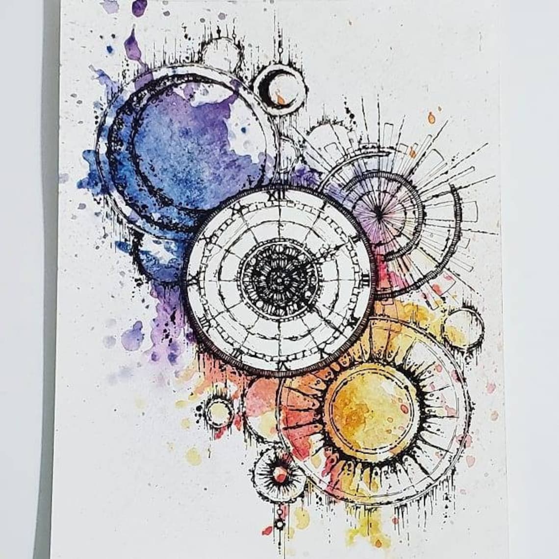 Deconstruction of Time Art PRINT of an Original Watercolor | Etsy