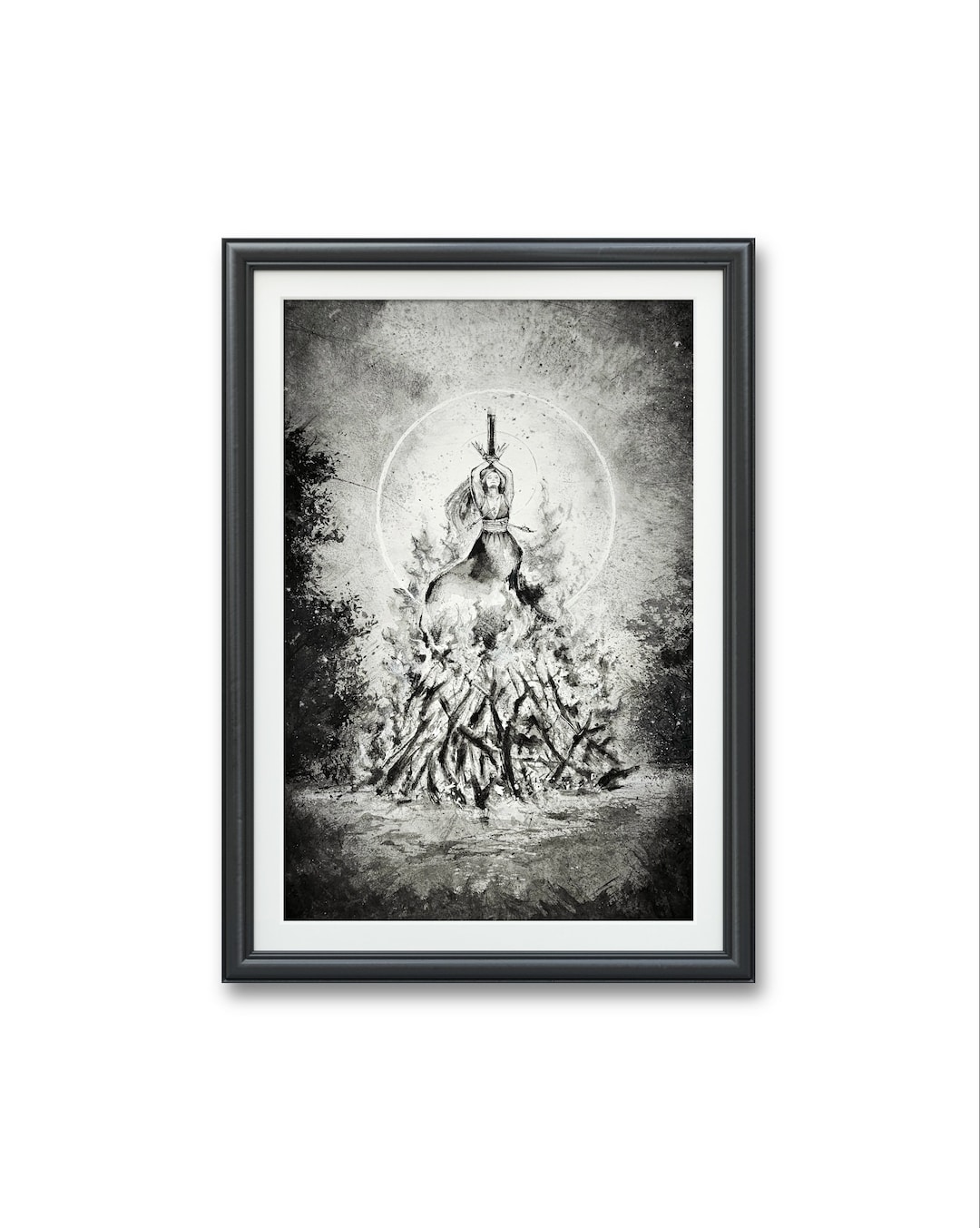 Burned at the Stake- Original Art PRINT, Watercolor Witch, Wiccan ...