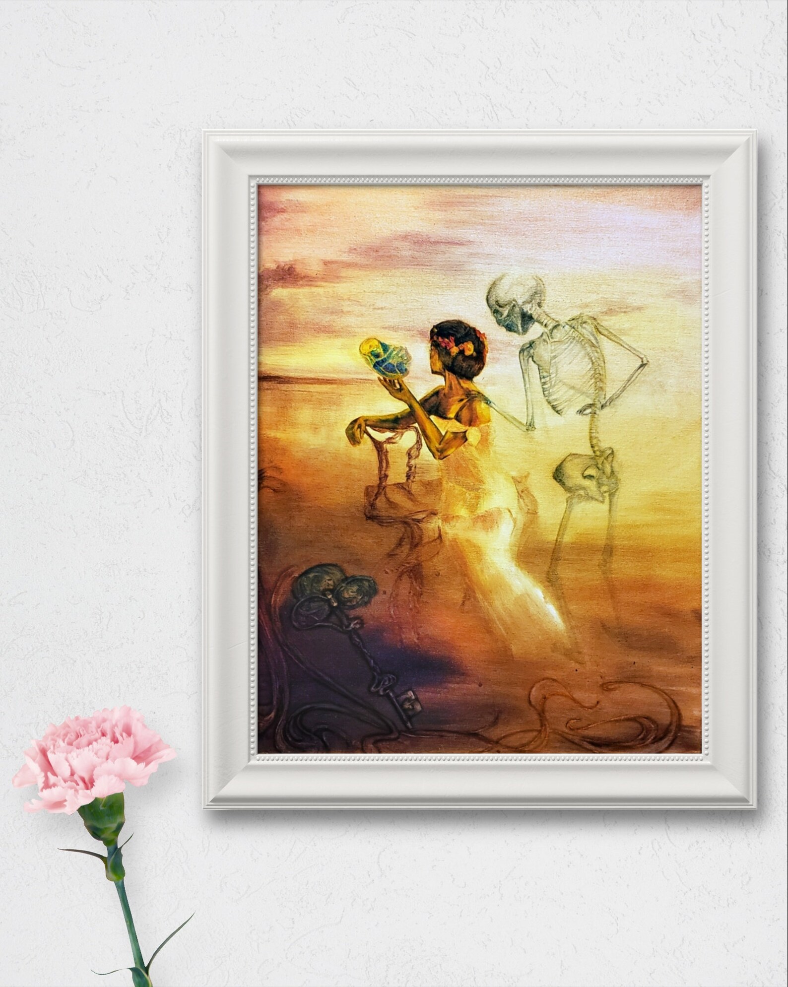 Mother Earth Father Time- Art PRINT, Gaia and Grim Reaper Original ...