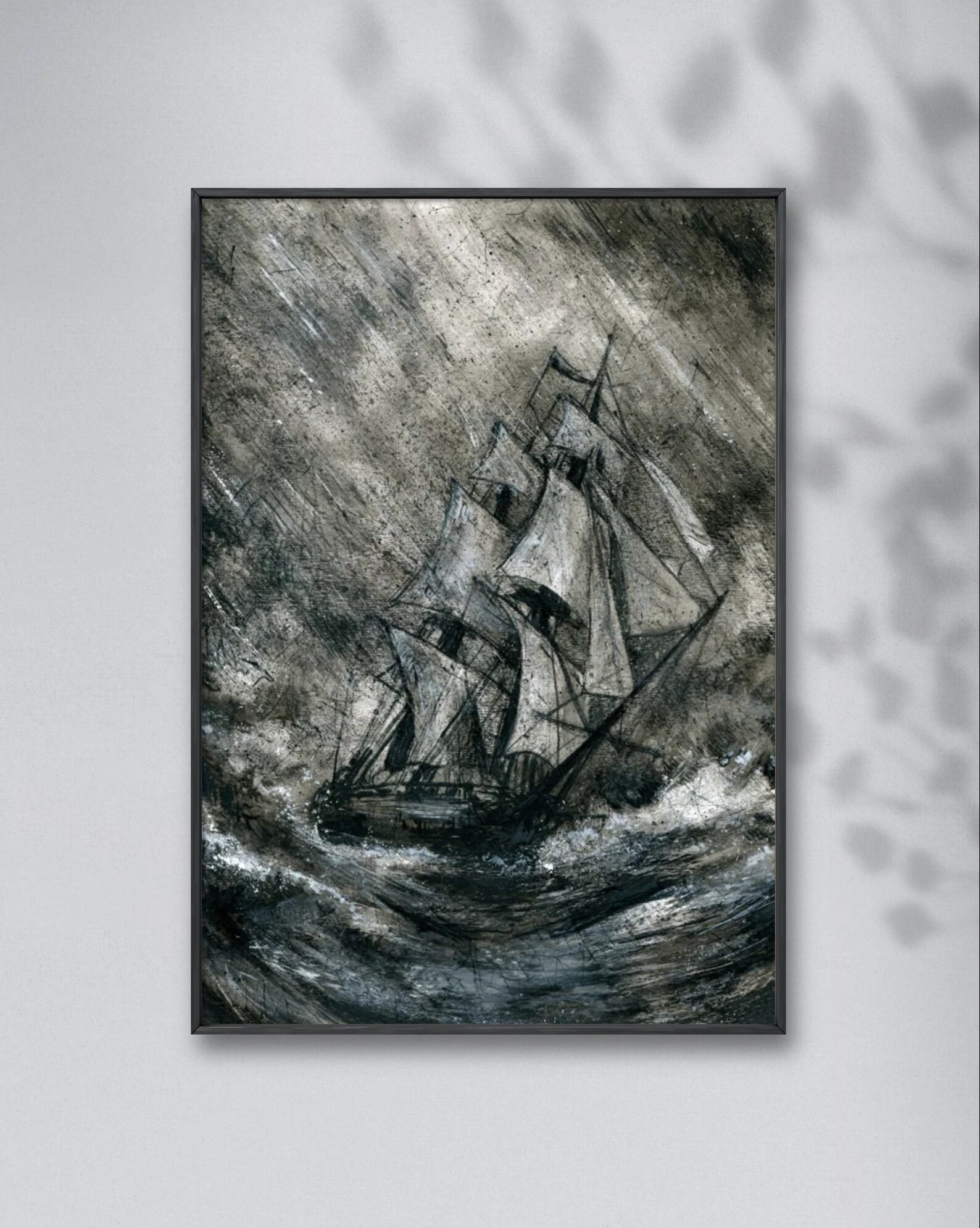 Ghost Ship, USS Constitution, Old Ironsides- Art PRINT, Original ...