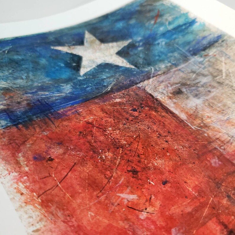 Texas Flag Lone Star State Stars and Stripes Art PRINT - Etsy