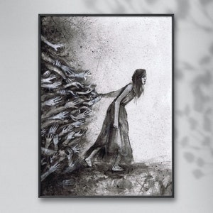Addiction- Art PRINT Original Oil Painting Artwork Mental Health ...