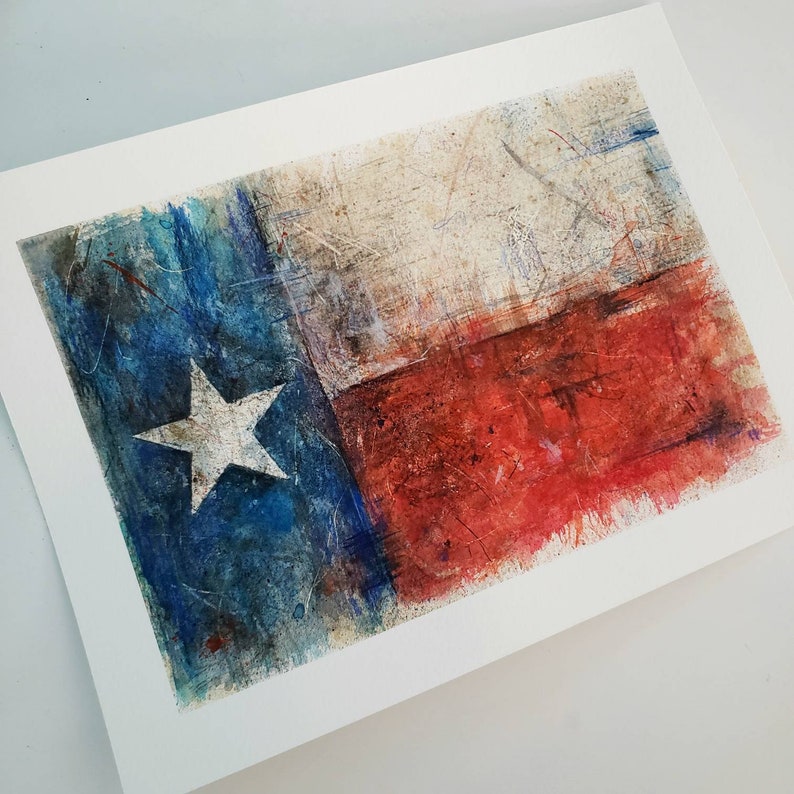 Texas Flag Lone Star State Stars and Stripes Art PRINT - Etsy