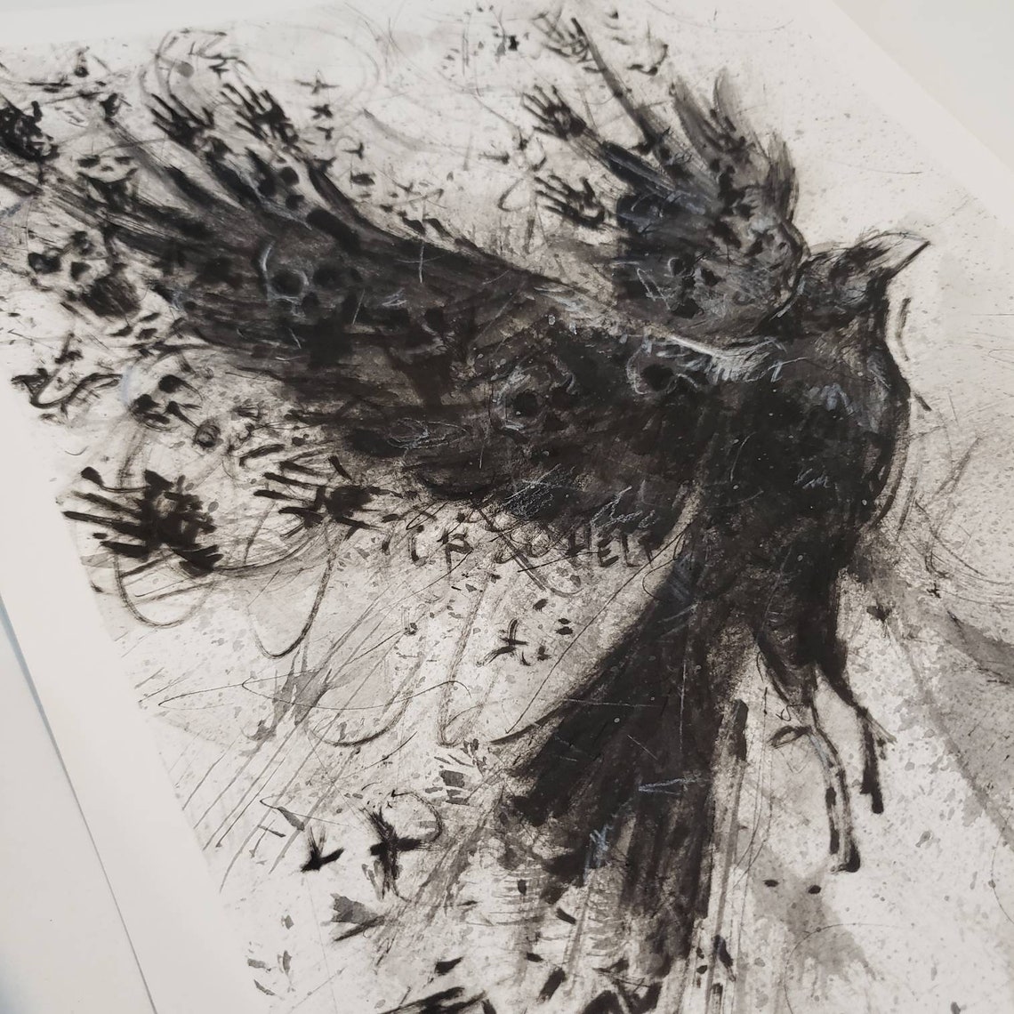 Death's Messenger Raven Art PRINT Original Watercolor - Etsy