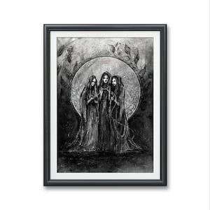 The Fates- Art PRINT, Original Watercolor Illustration Artwork Greek ...