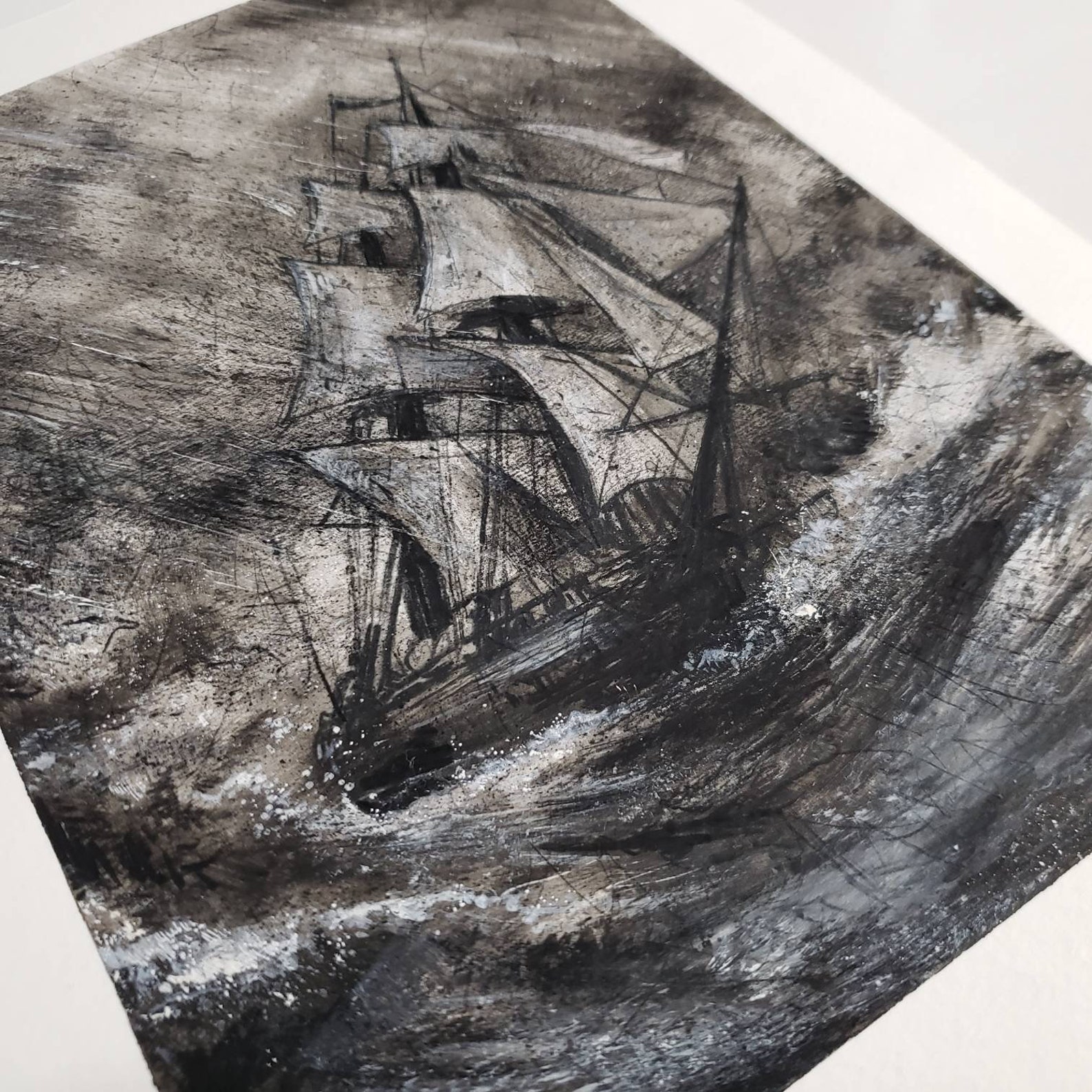 Ghost Ship, USS Constitution, Old Ironsides- Art PRINT, Original ...