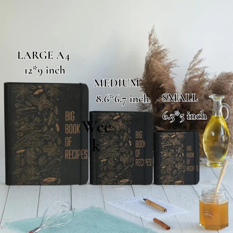 Elegant Recipe Binder: Wood Texture Cover, Kitchen Organizer - Etsy