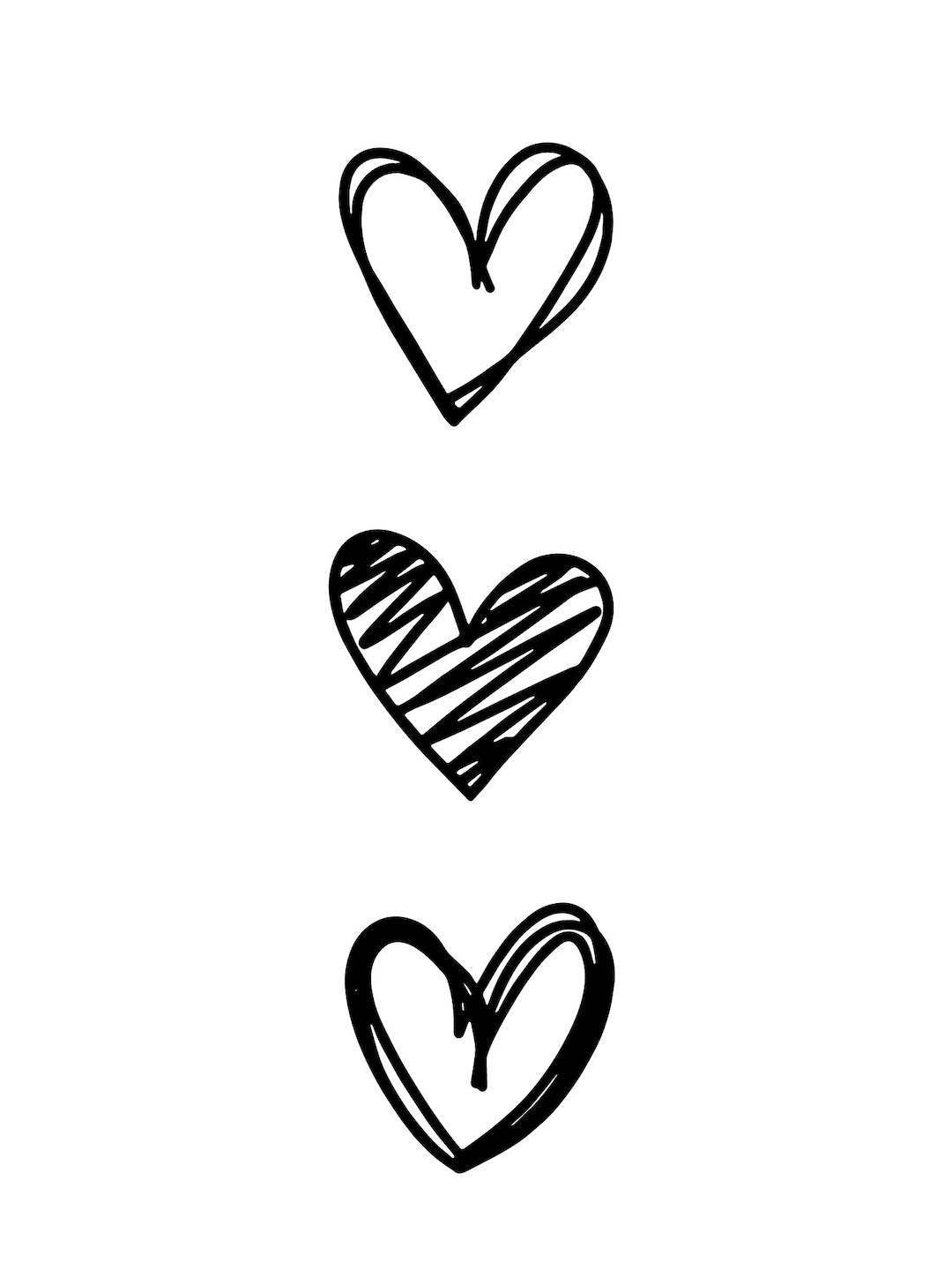 Simple B/W Hearts Digital Download - Etsy