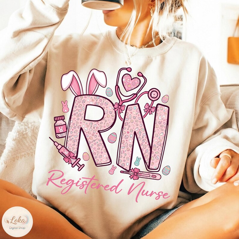 Easter Day Png, Easter Nurse PNG, RN Nurse, Registered Nurse, Spring RN ...
