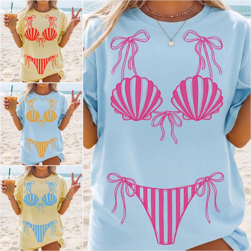 Girl in Bikini Clipart - Etsy