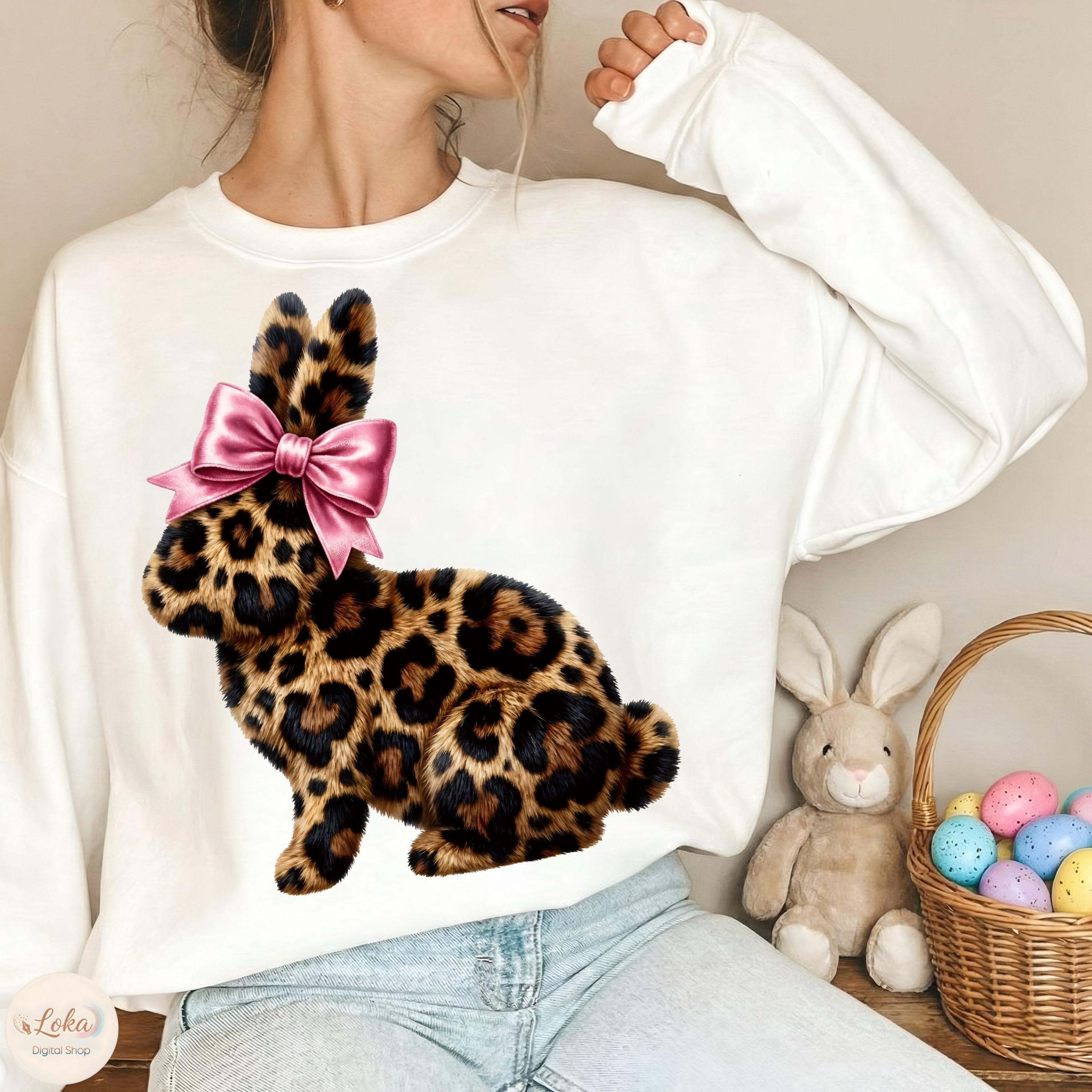 Easter Day Png, Bunny Png, Faux Yarn Leopard Buuny, Happy Easter Y'all ...
