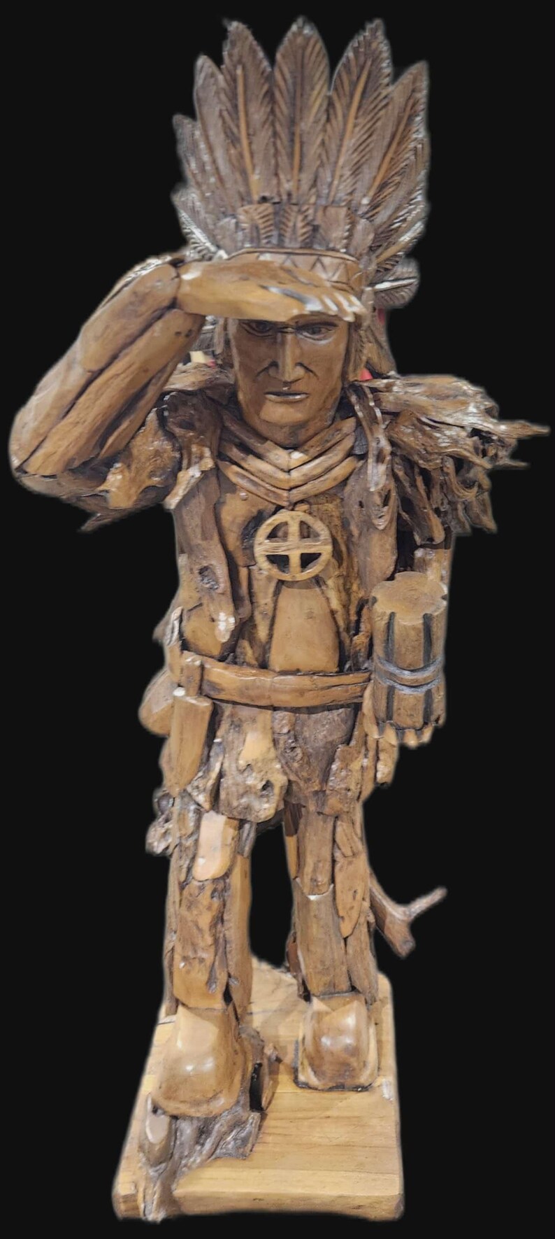 Large Cigar Store Indian Teakwood Sculpture (looking) - Etsy