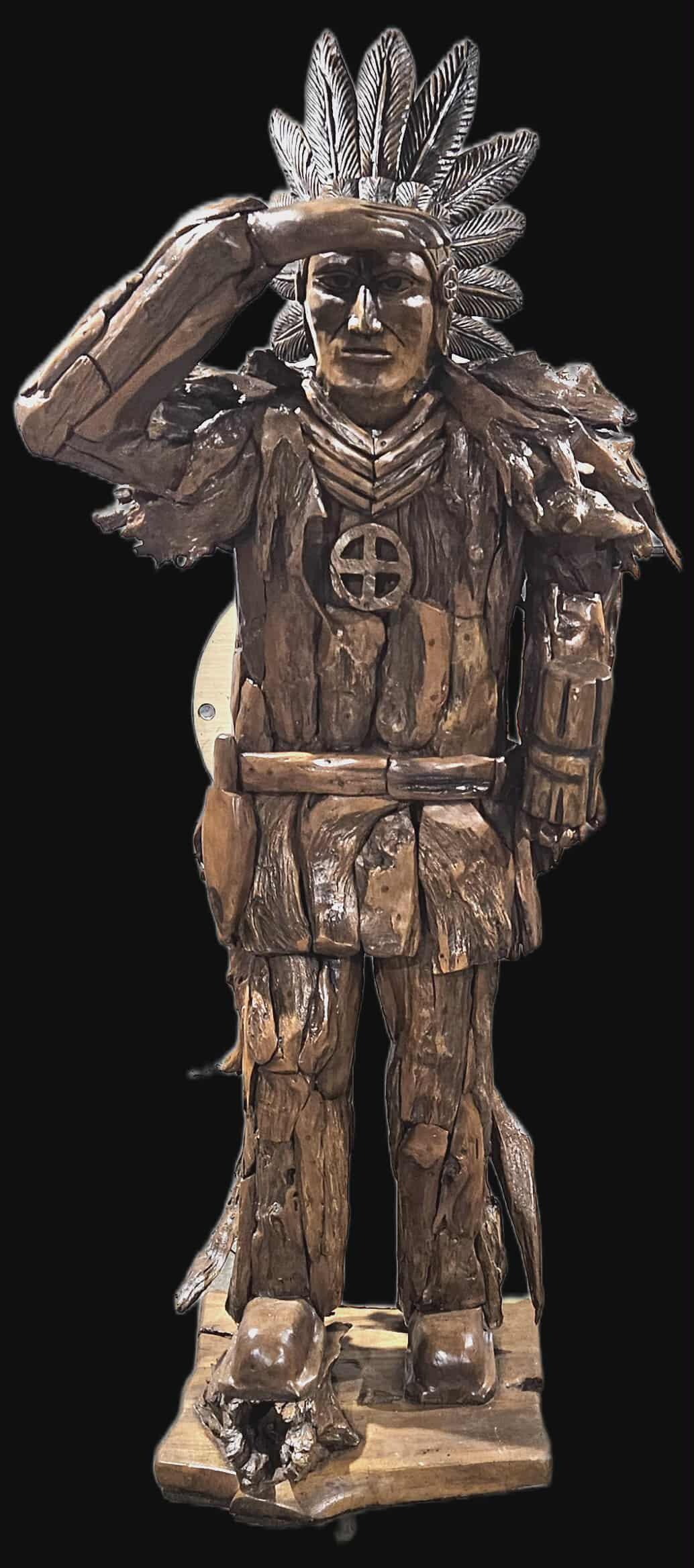 Large Cigar Store Indian Teakwood Sculpture (looking) - Etsy