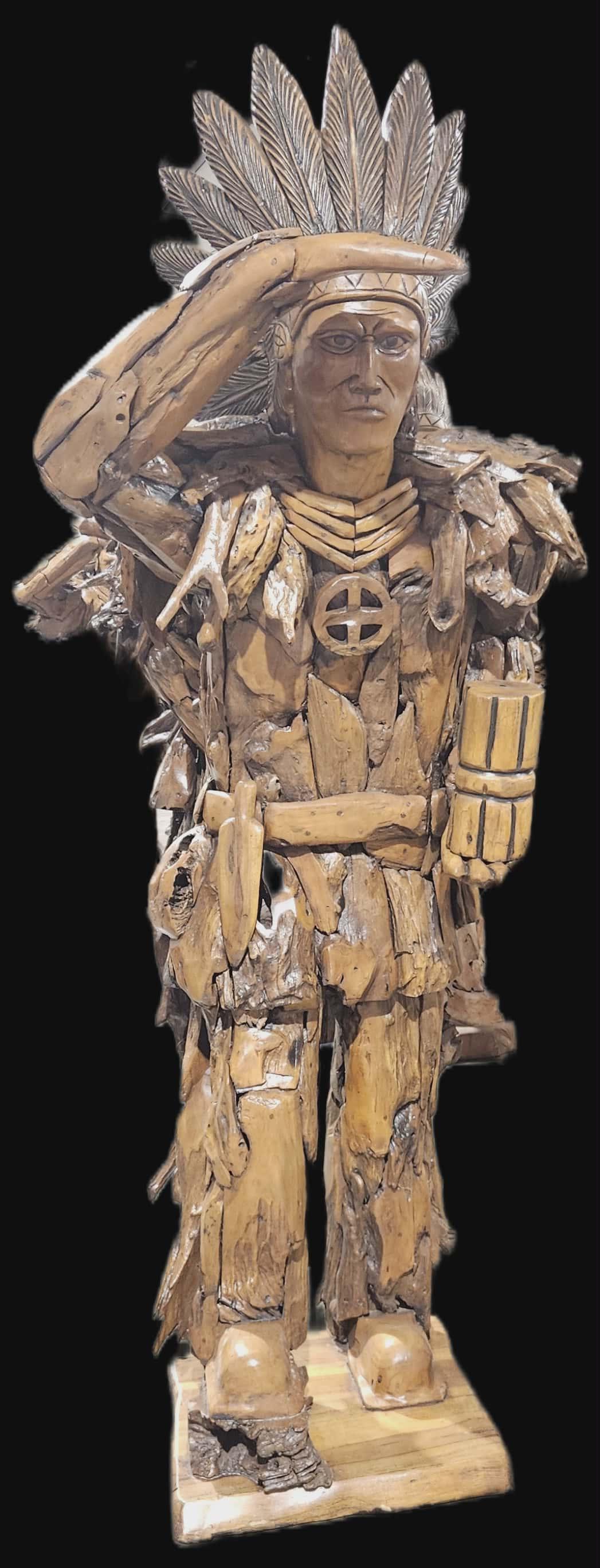 Large Cigar Store Indian Teakwood Sculpture (looking) - Etsy