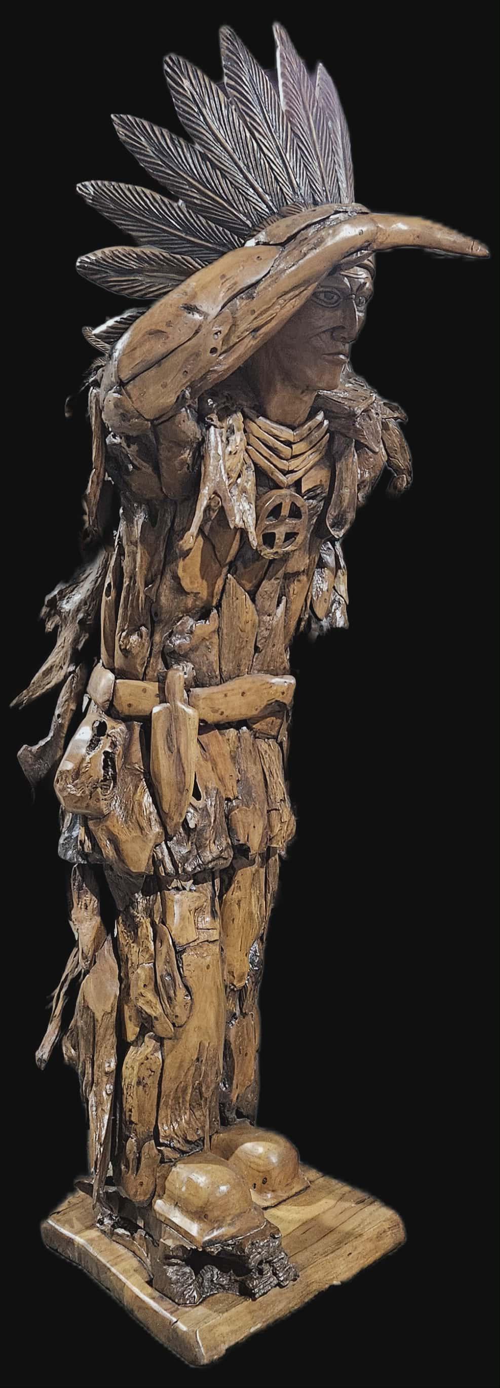 Large Cigar Store Indian Teakwood Sculpture (looking) - Etsy