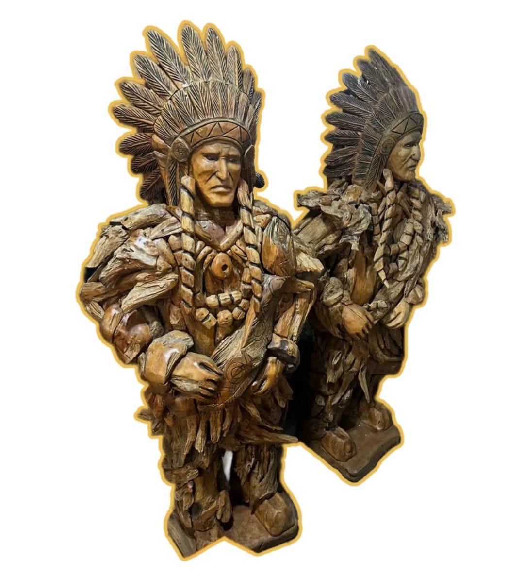 Large Cigar Store Indian Teakwood Sculpture - Etsy