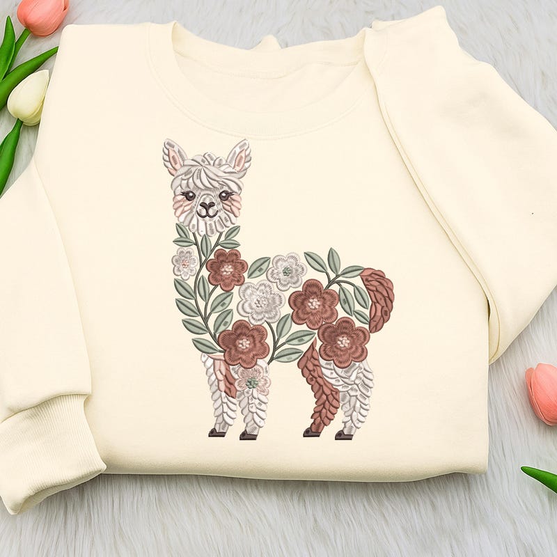 Llama Embroidery Design - Etsy