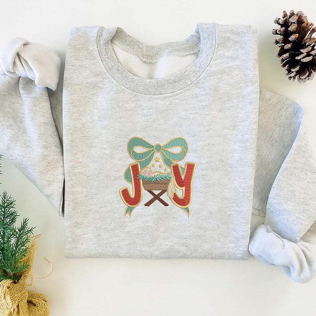 JOY Nativity Embroidery Design, Christmas Manger Stitch Pattern, Baby ...