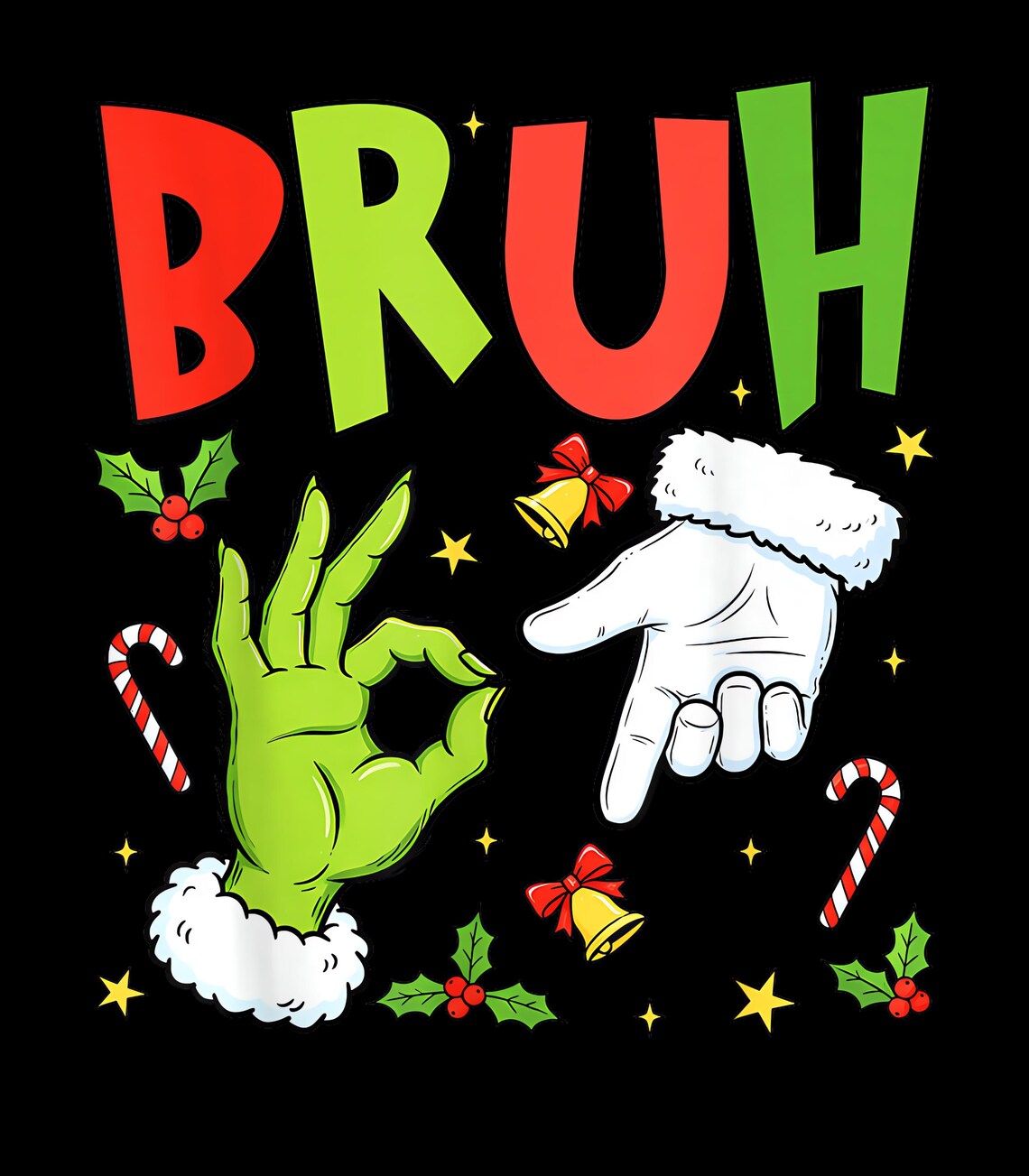 Bruh Six Seven Meme Christmas Grinch Hand PNG - Etsy