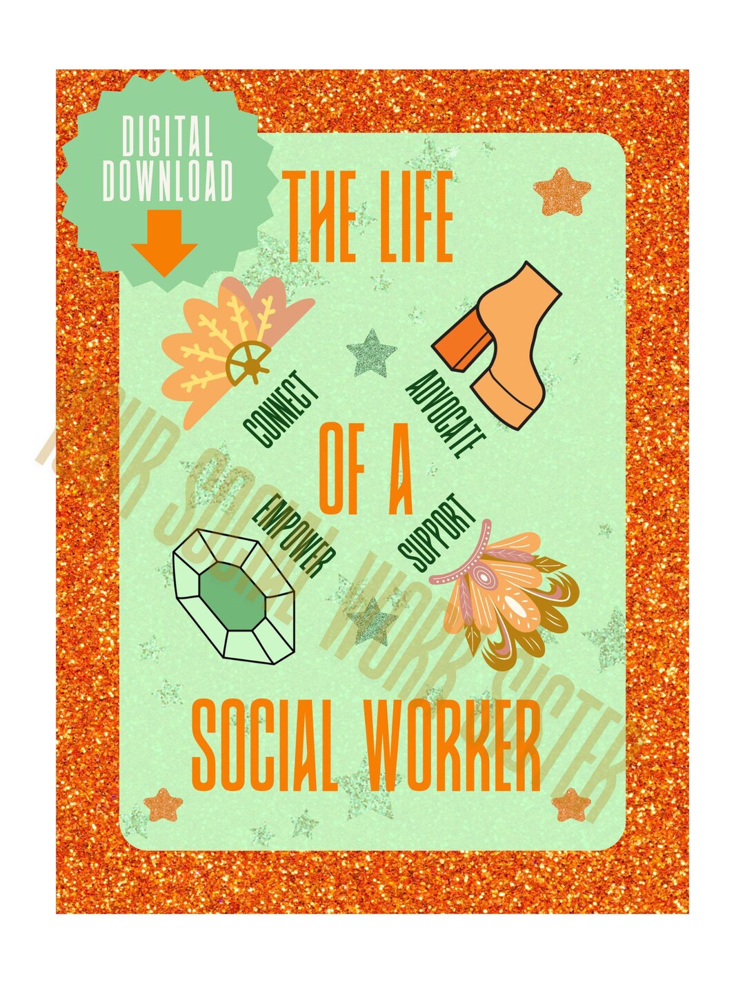 The Life of A Social Worker Office Poster: Advocate, Connect, Support ...