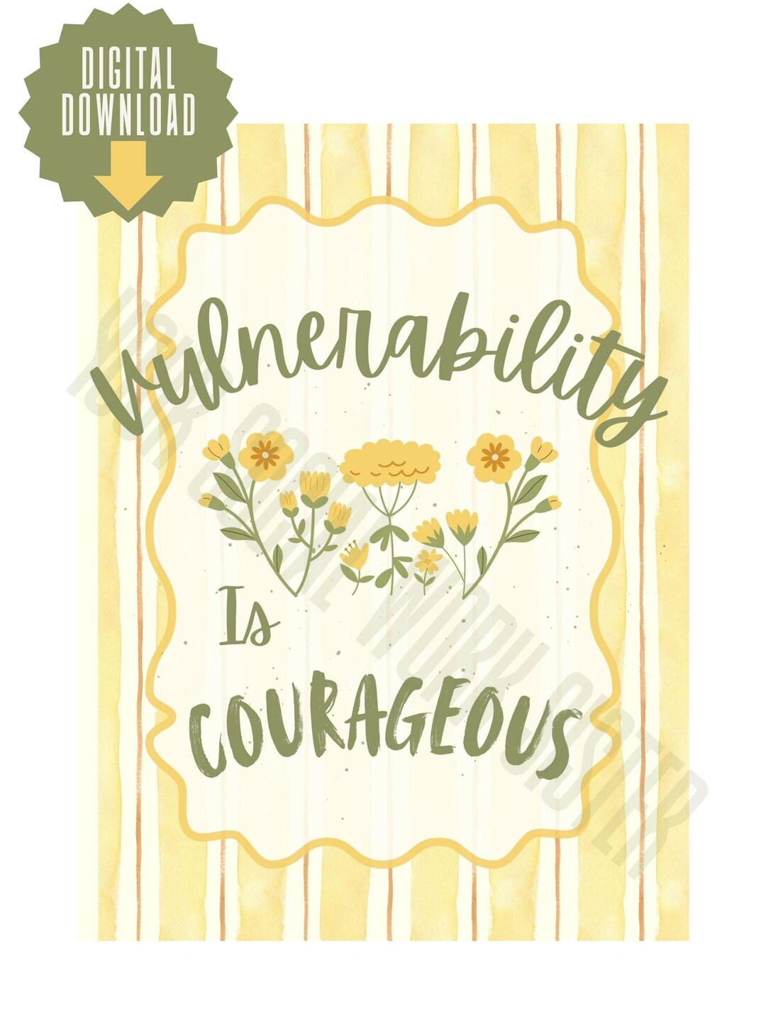 Vulnerability is Courageous Poster: Positive Quote Wall Art for Your ...