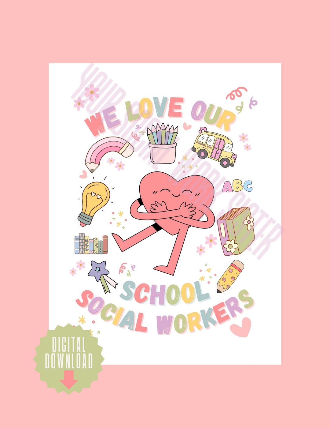 We Love Our School Social Workers Printable Flyer - Etsy