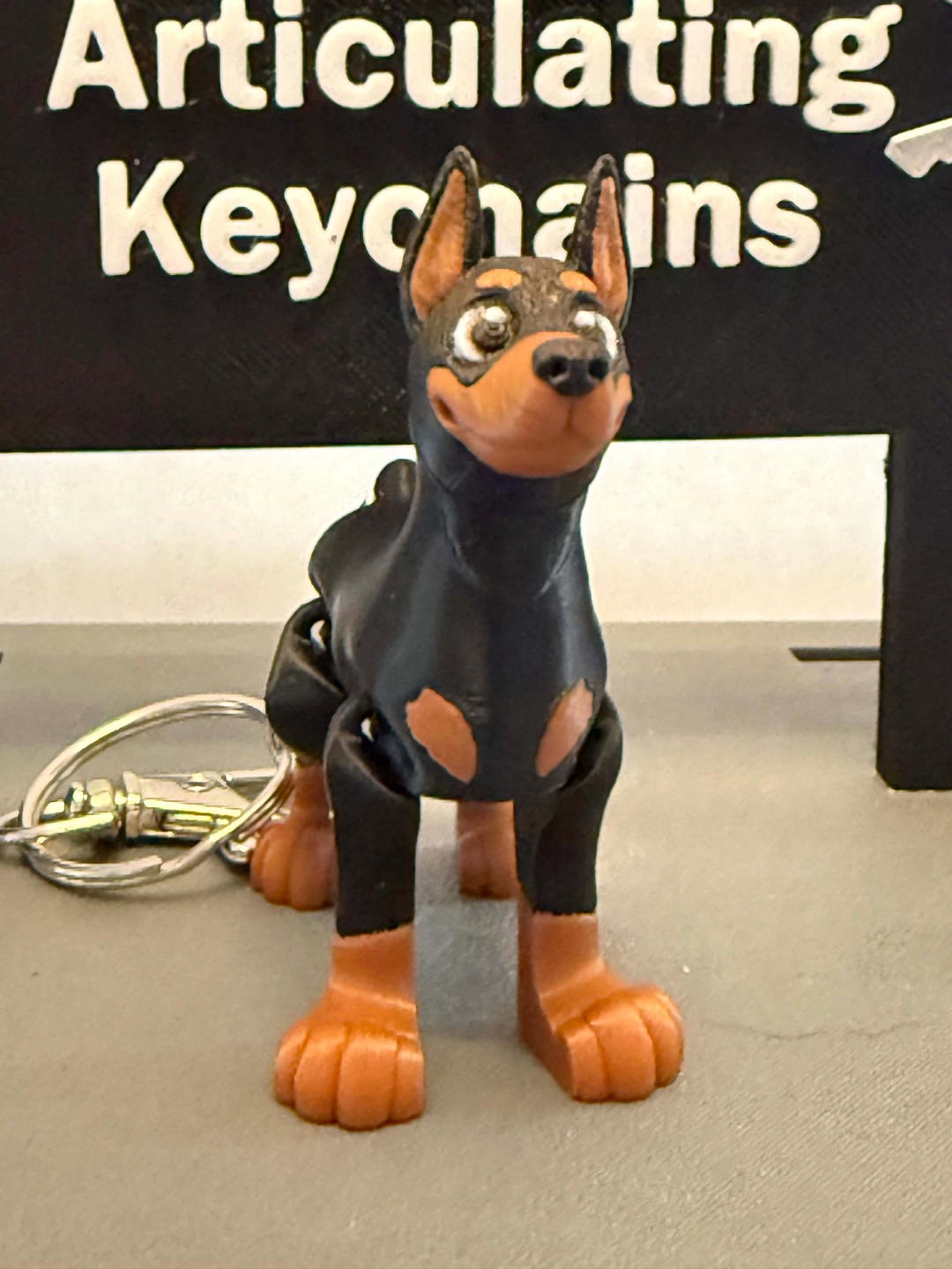 3D Printed Doberman Keychain – Articulated Dog Backpack Clip - Etsy