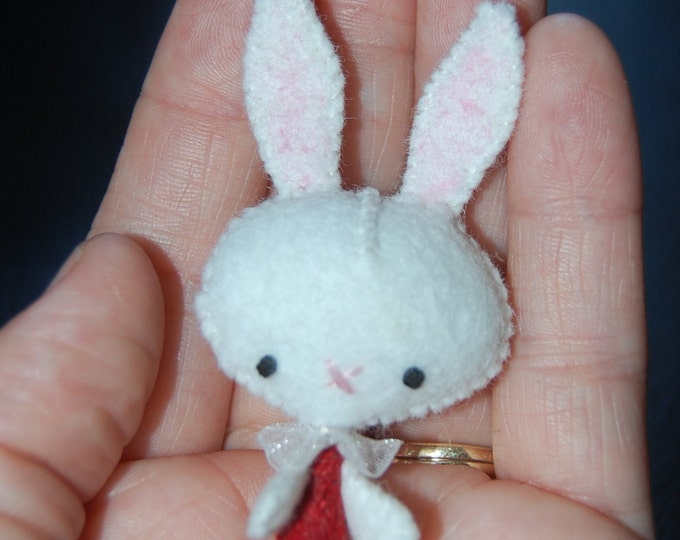 Miniature Felt Bunny Red - Etsy