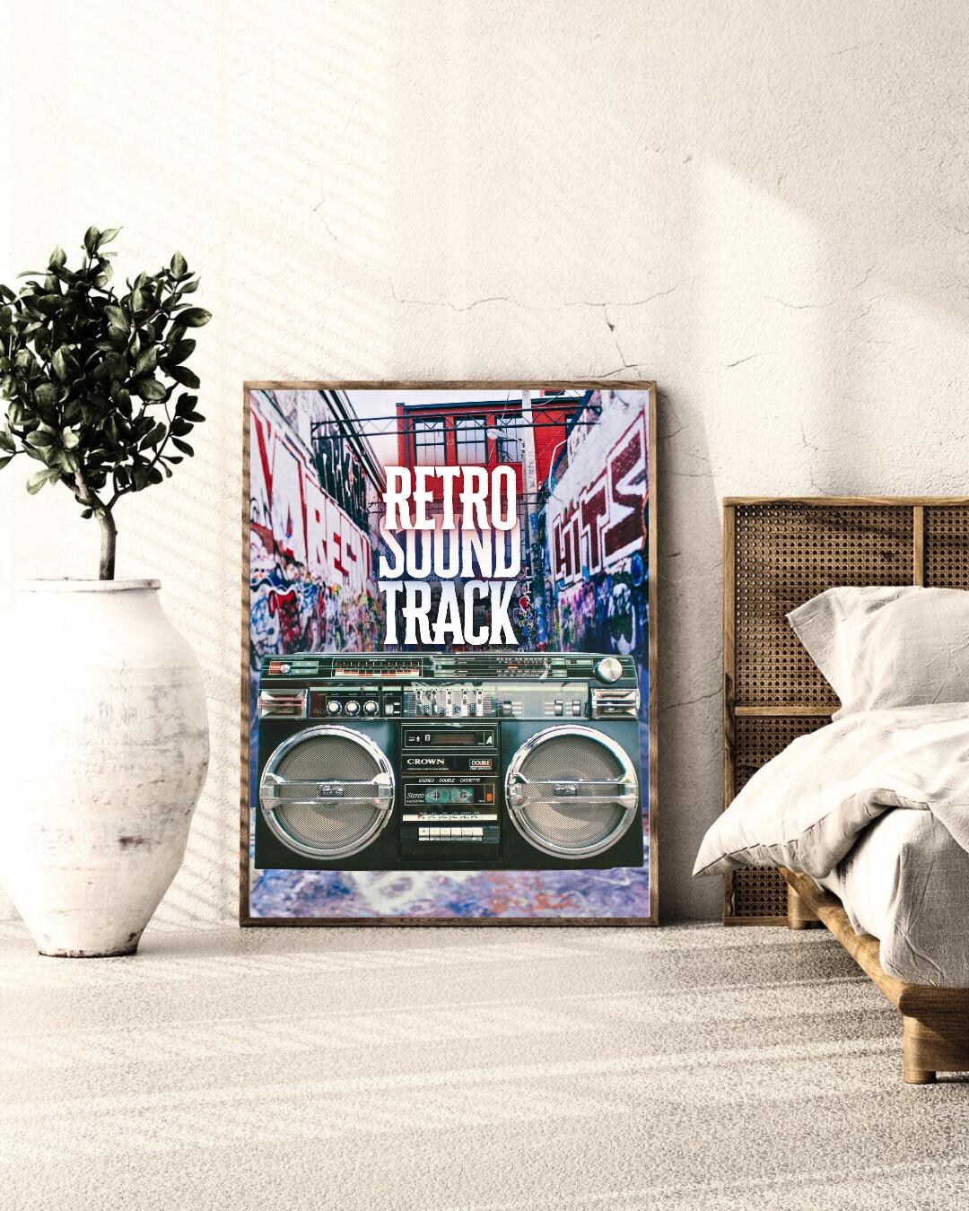 Hip Hop Boombox Poster: Retro Rap Music Room Decor (digital Download ...