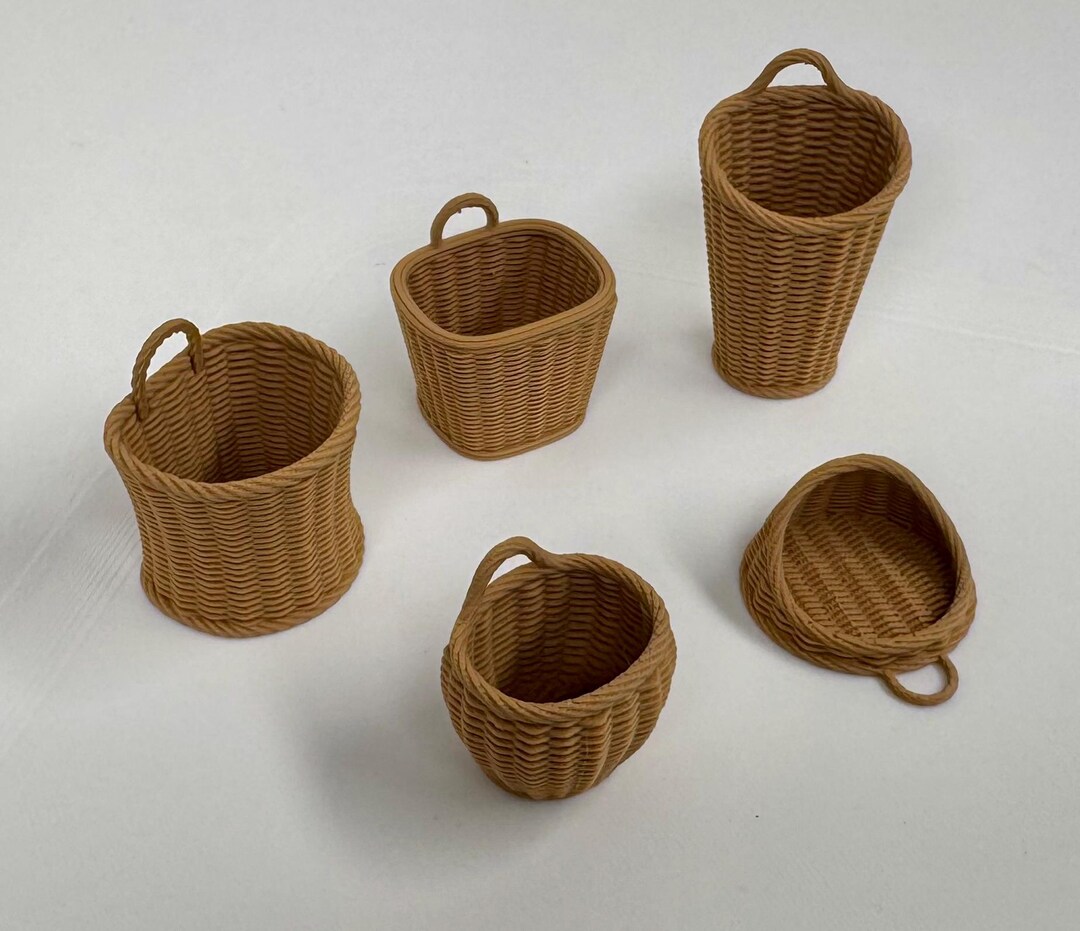 Dolls House Wicker Hanging Baskets Set 1:12 Scale - Etsy