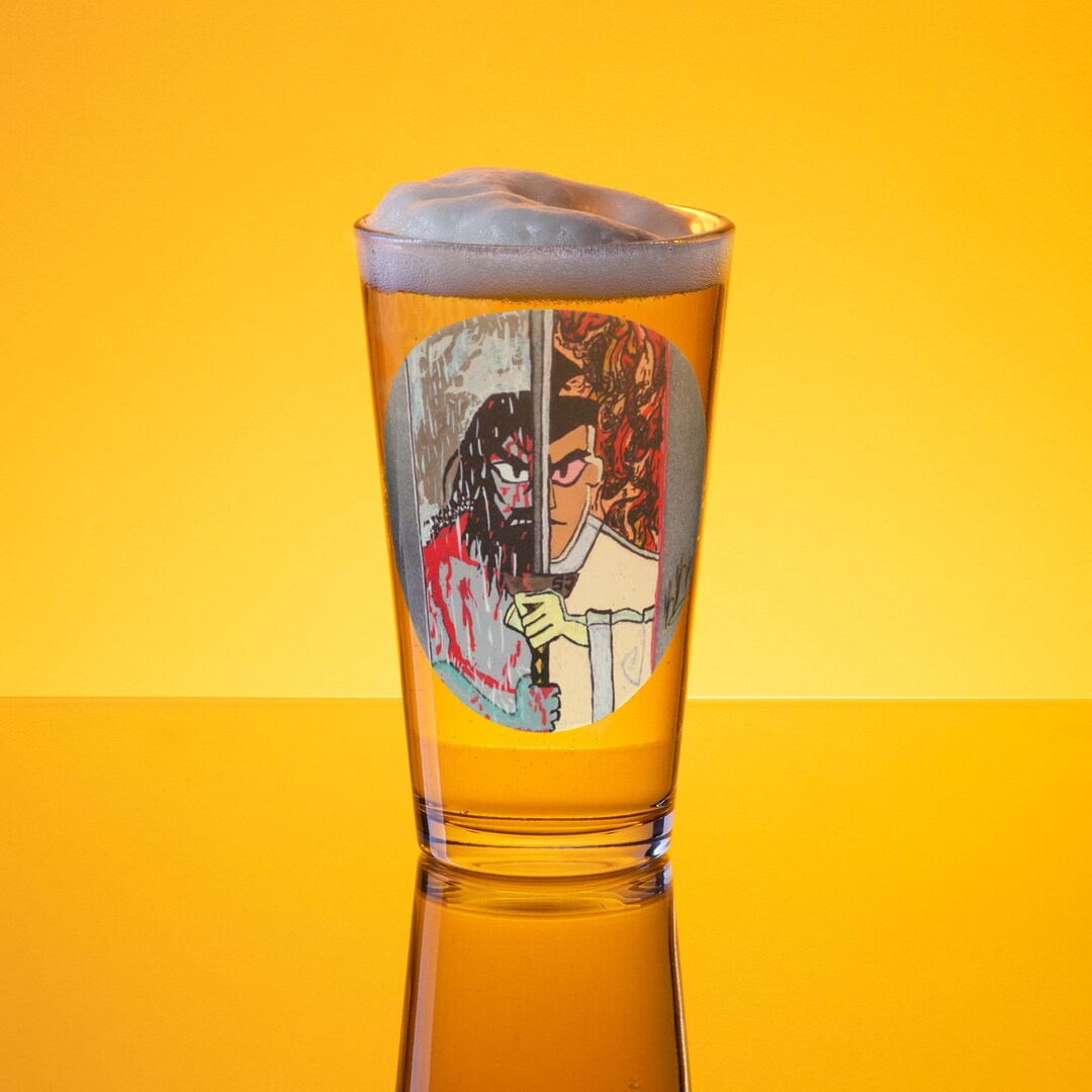 Samurai Art Pint Glass • Sweetshirts Design, 16oz Beer Glass - Etsy