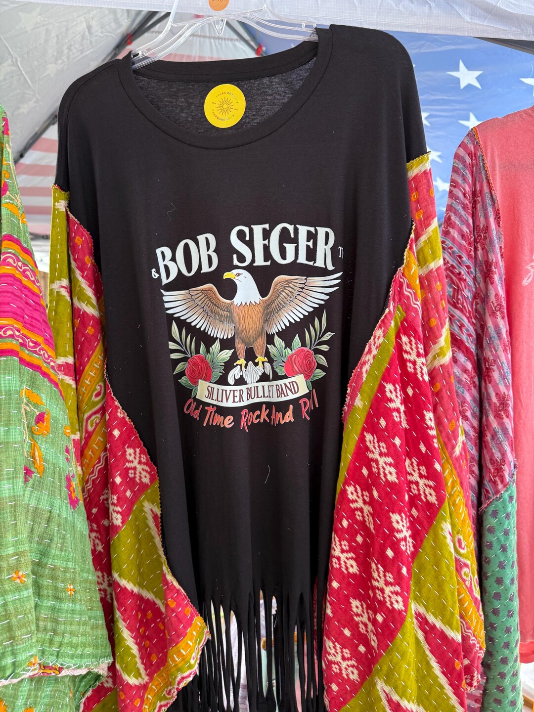 Poncho"bob Seiger" Kantha Boho/hippie T-shirt Poncho. - Etsy