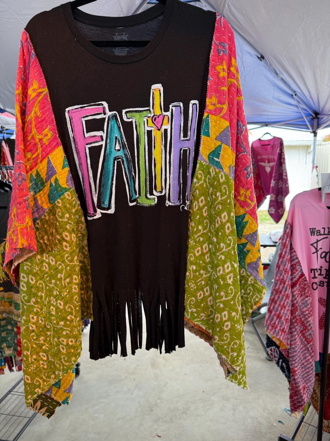 Kantha "faith" Christian Poncho. - Etsy