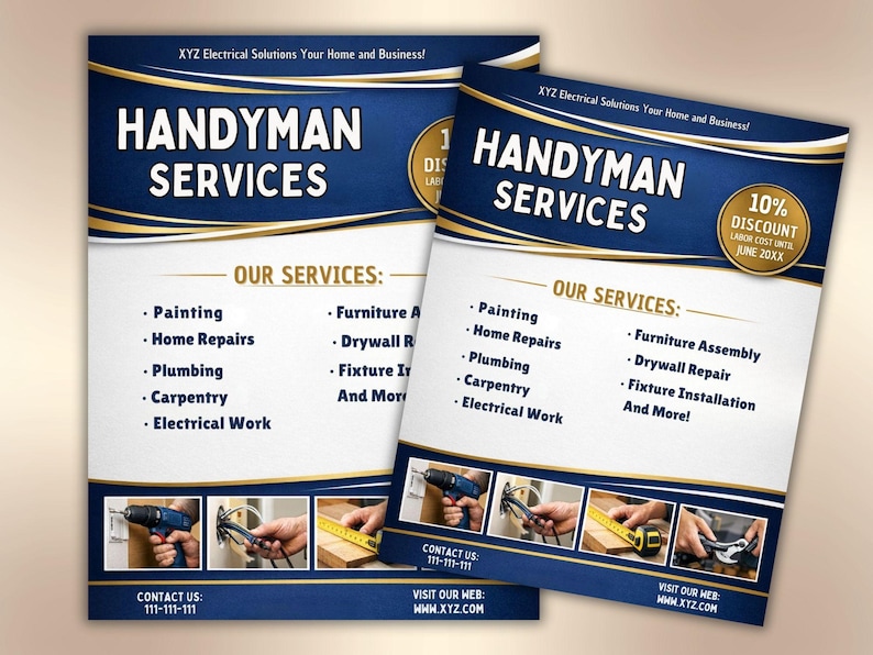 Handyman Services Flyer Template | Editable Home Repair Canva Design ...