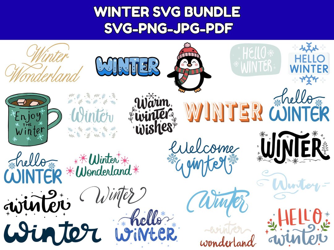 Winter Graphics SVG Bundle: Christmas, Snowflakes (digital Download) - Etsy