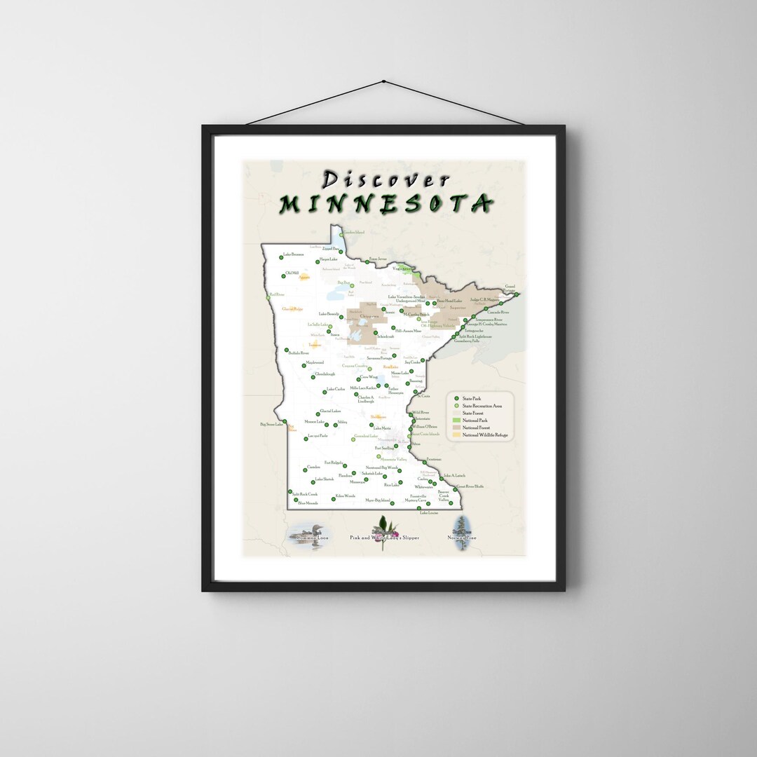 Minnesota State Park and Recreation Area Visit Tracker Map - Etsy