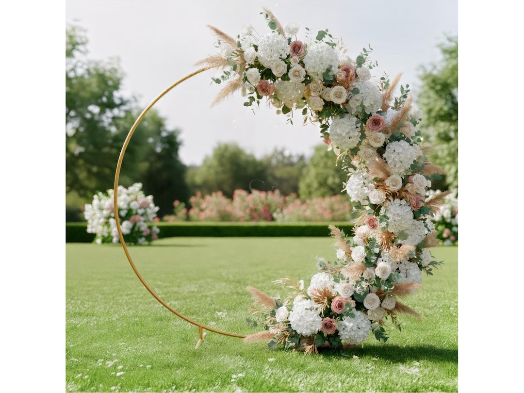Metal Gold Circle Arch Frame | Round Balloon Backdrop Stand | Wedding ...
