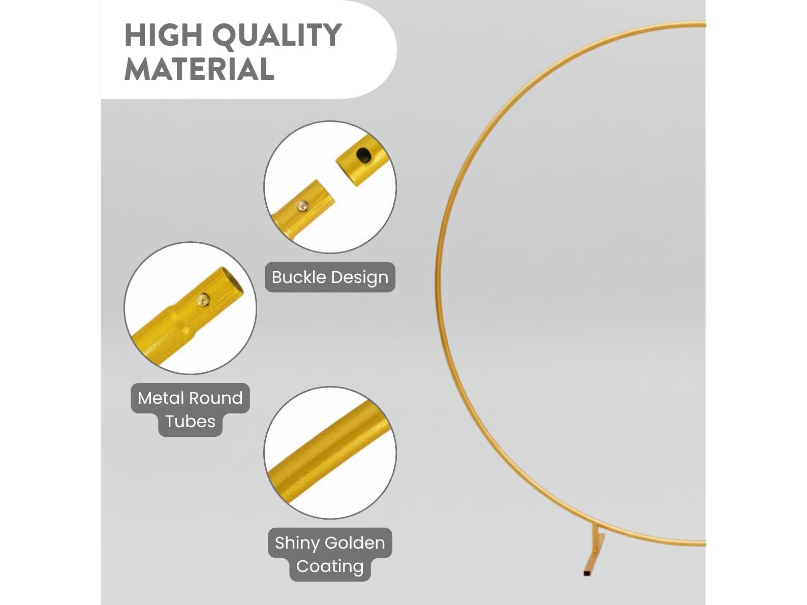 Metal Gold Circle Arch Frame | Round Balloon Backdrop Stand | Wedding ...