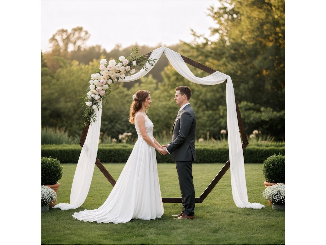 Heptagonal Wooden Wedding Arch for Ceremony | Wedding, Party, Garden ...
