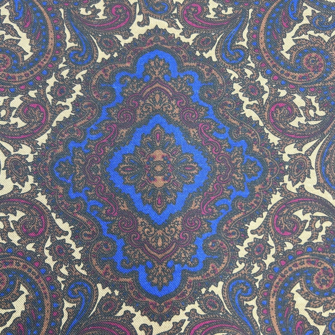 Vintage Moroccan Print Fabric Remnant: Cotton Rayon Blend, 2 Yards - Etsy