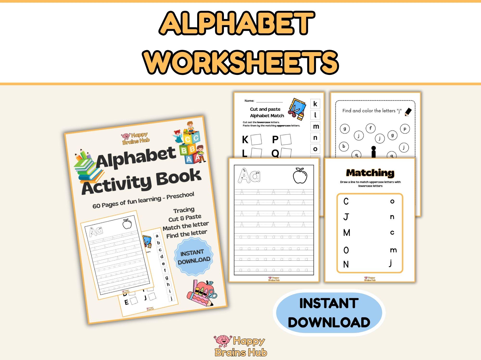 Alphabet Worksheets for Kids | Preschool Activity Book | ABC Tracing ...