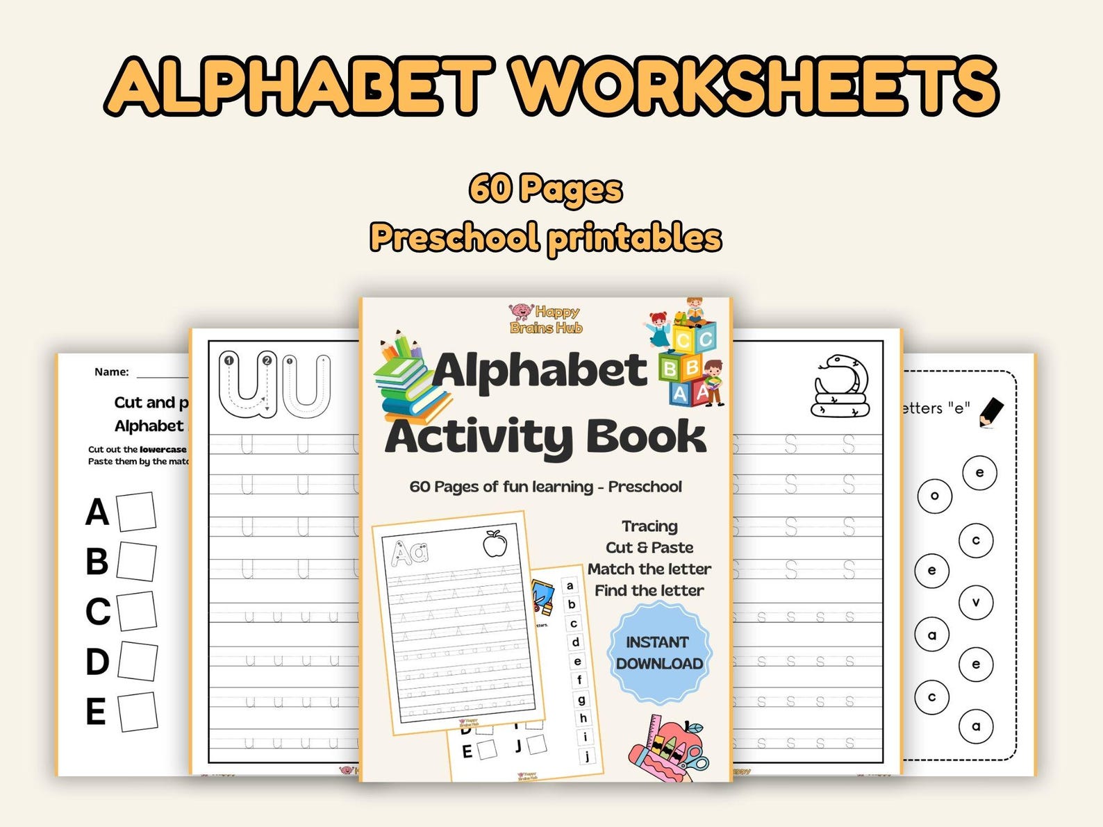 Alphabet Worksheets for Kids | Preschool Activity Book | ABC Tracing ...