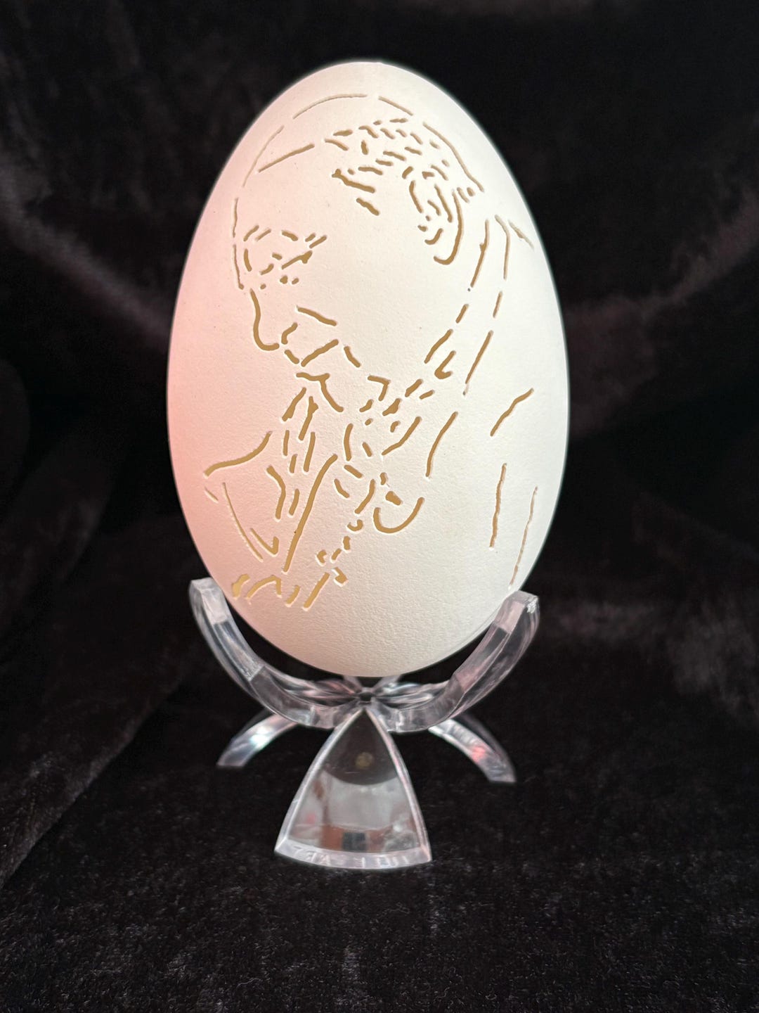 Hand Carved Goose Egg - Pope Francis - Etsy