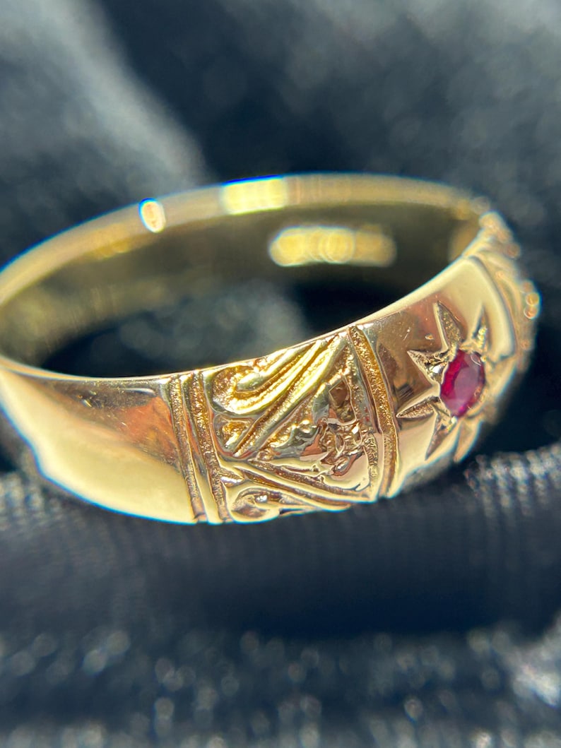 Vintage Victorian Revival Ruby Starburst Ring - Etsy