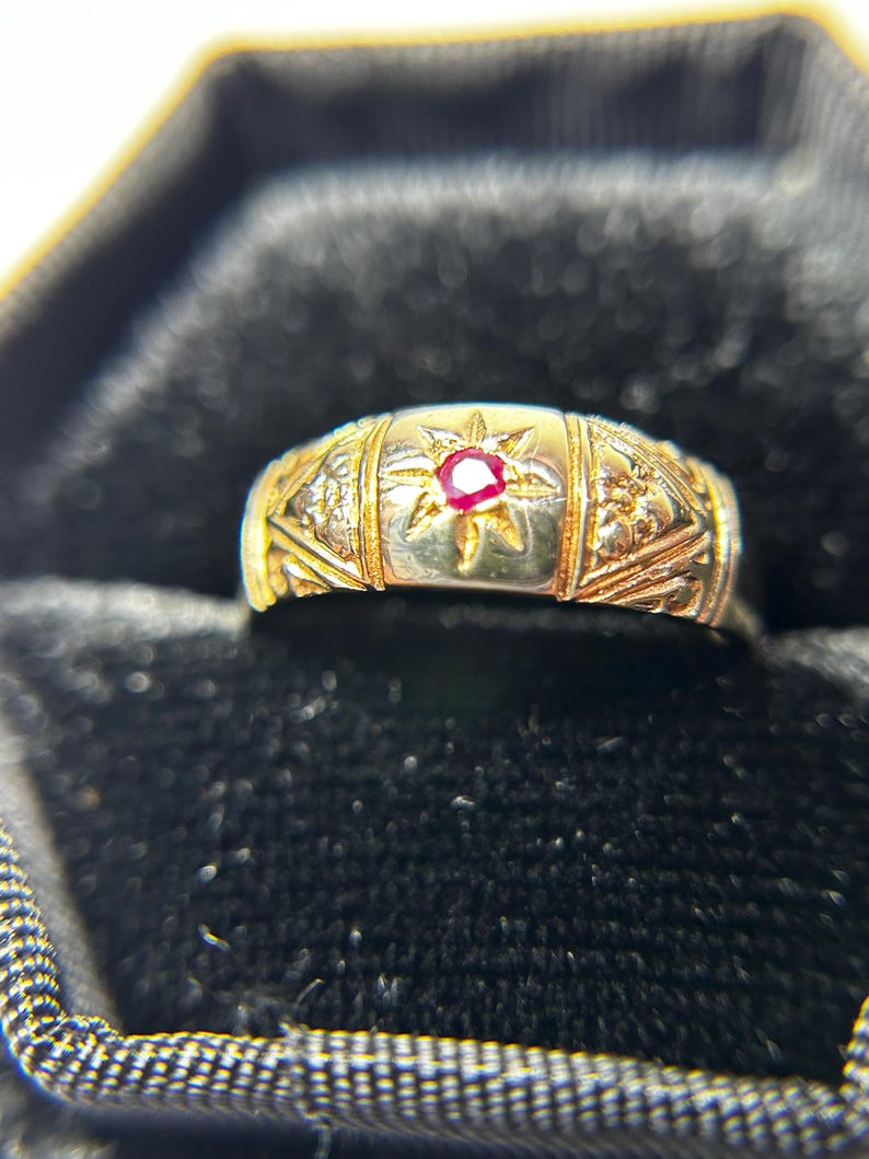 Vintage Victorian Revival Ruby Starburst Ring - Etsy