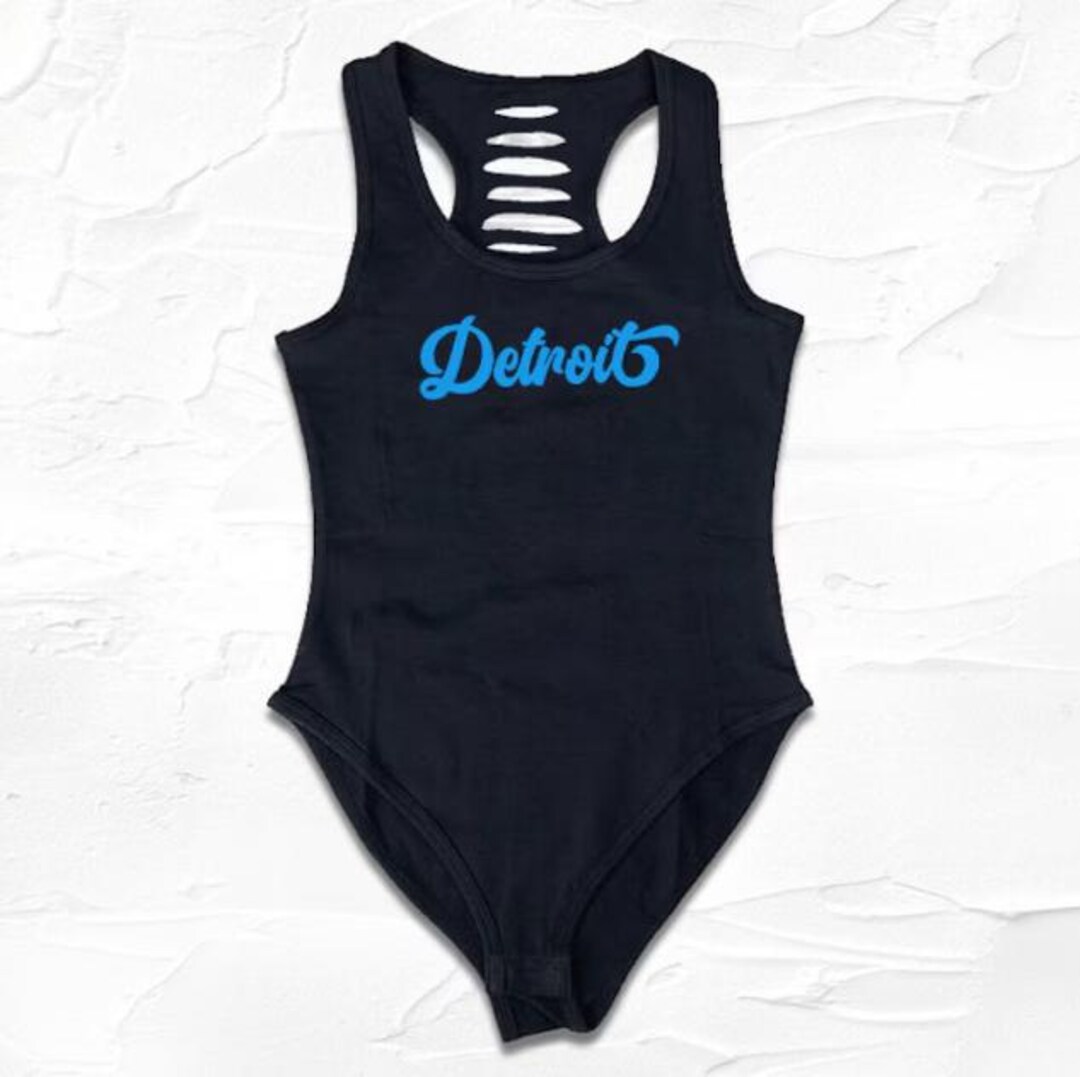Black/blue Detroit Handmade Bodysuit, One Pride Outfit, Custom Cut ...