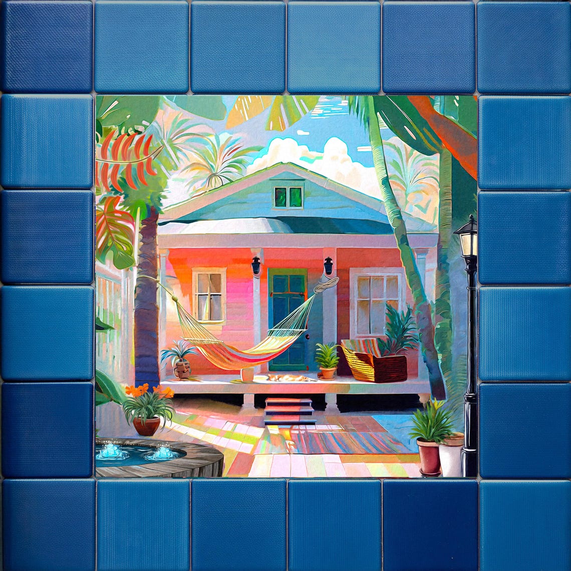 Key West Art Tile: Glossy Ceramic Artwork, Tropical Decor - Etsy