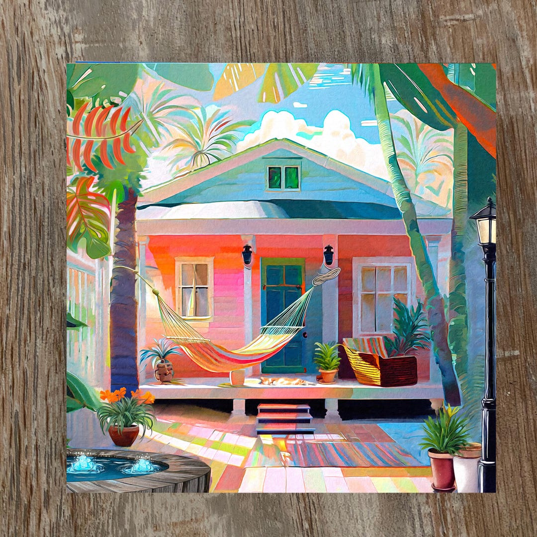 Key West Art Tile: Glossy Ceramic Artwork, Tropical Decor - Etsy