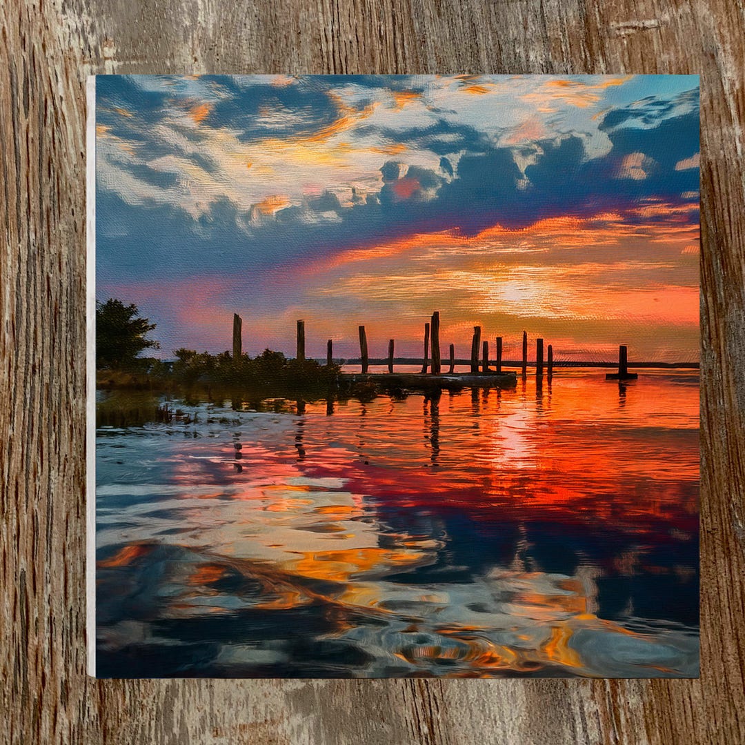 Sunset Ocean Inlet Landscape Art Ceramic Tile Decor - Etsy