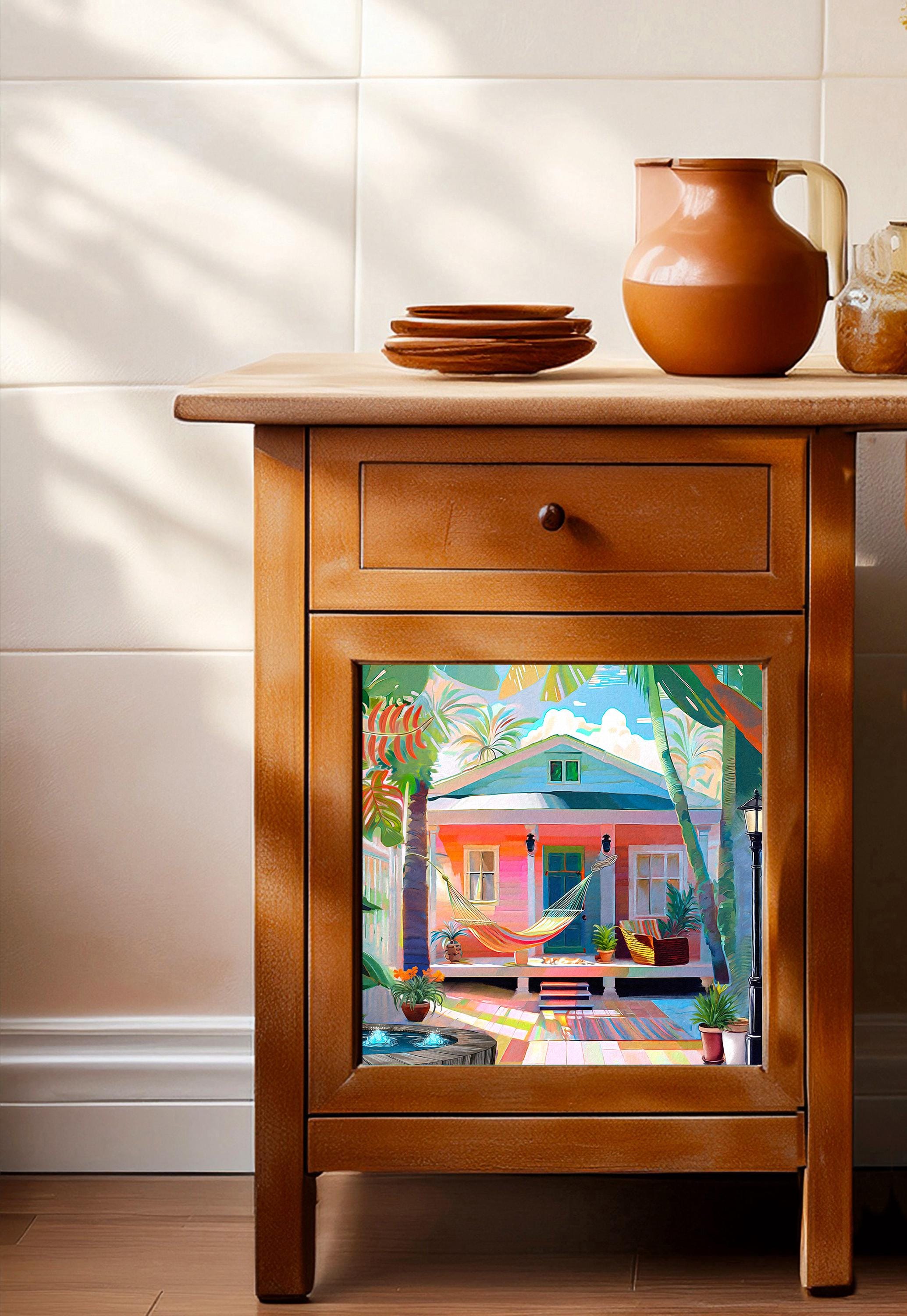 Key West Art Tile: Glossy Ceramic Artwork, Tropical Decor - Etsy